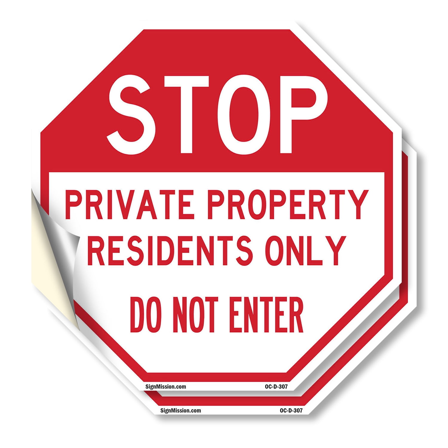 Stop Private Property Residents Only Do Not Enter (2 Pack) 6 inch X 6 ...