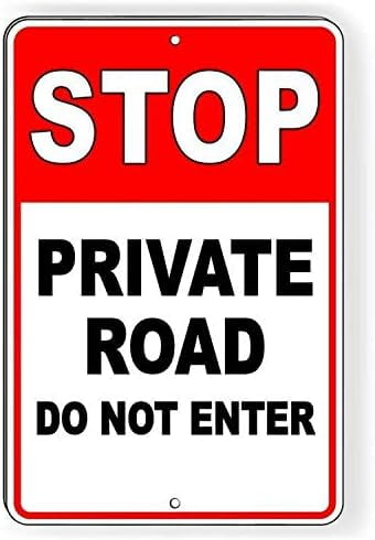 Stop Private Road Do Not Enter Metal Sign Trespassing Warning 12"x8 ...