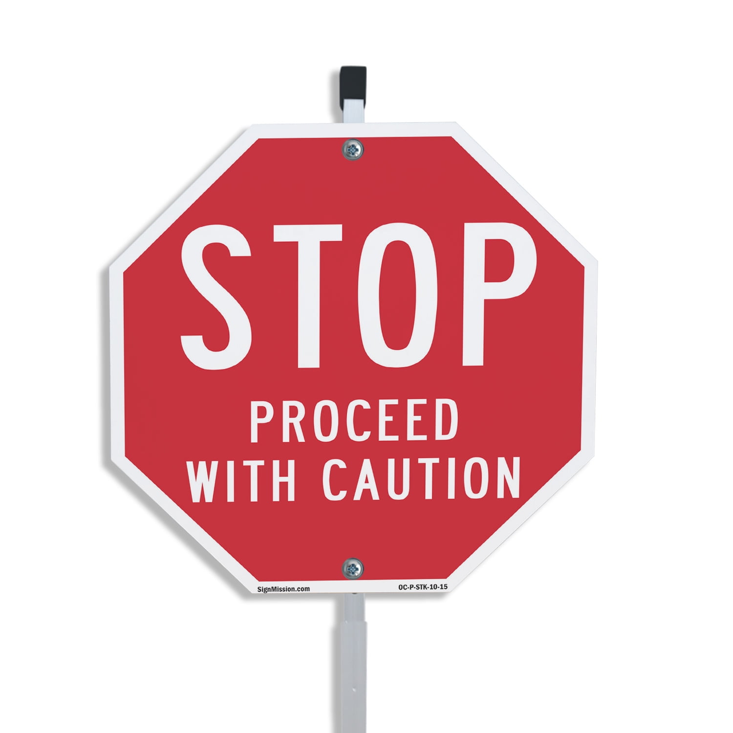 Stop Proceed with Caution 10 inch X 10 inch Octagon Plastic Sign with ...