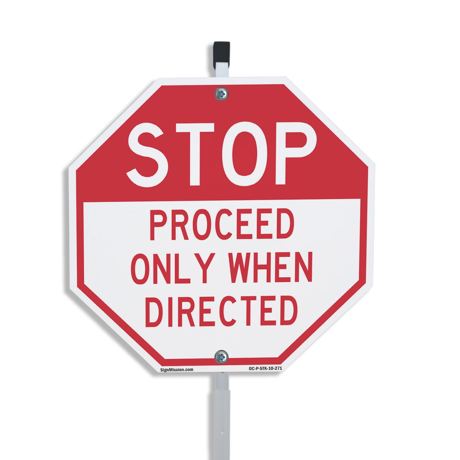 Stop Proceed Only When Directed 10 inch X 10 inch Octagon Plastic Sign ...