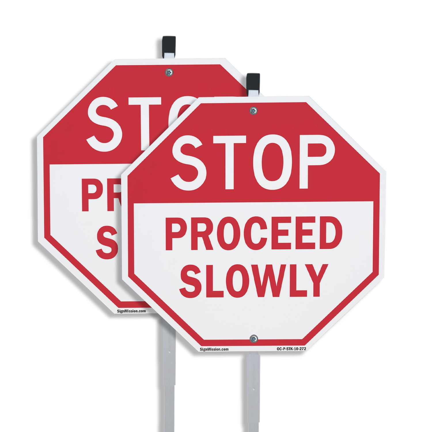 Stop Proceed Slowly (2 Pack) 10 inch X 10 inch Octagon Rust Free ...