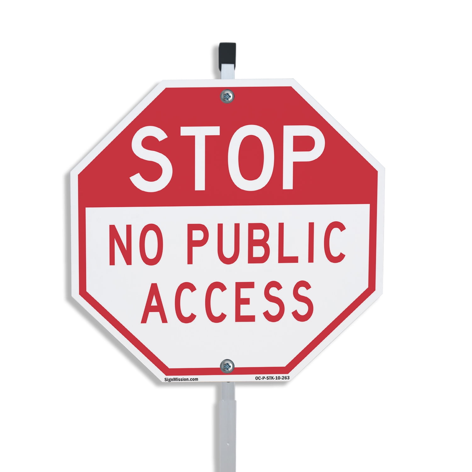 Stop No Public Access 10 inch X 10 inch Octagon Plastic Sign with ...
