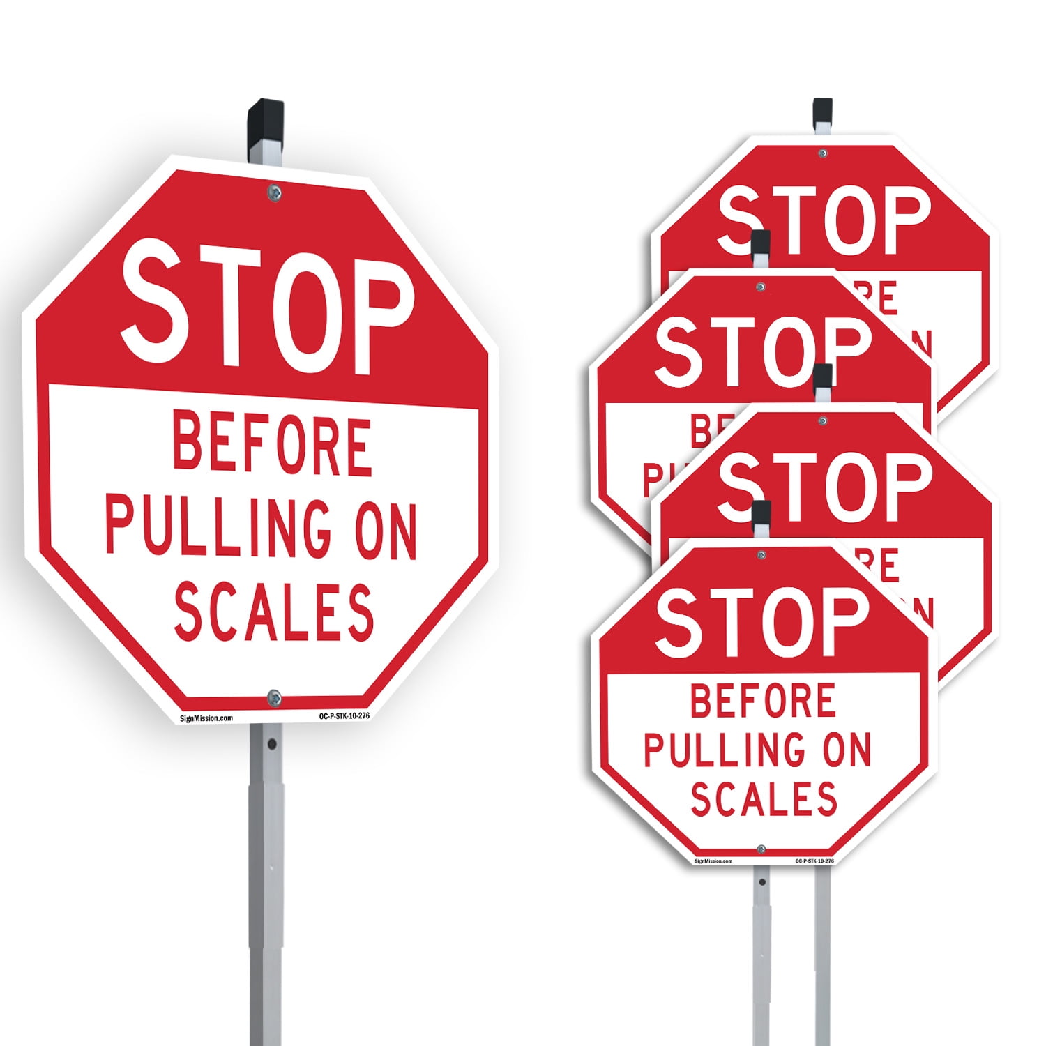 Stop Before Pulling on Scales (5 Pack) 10 inch X 10 inch Octagon ...