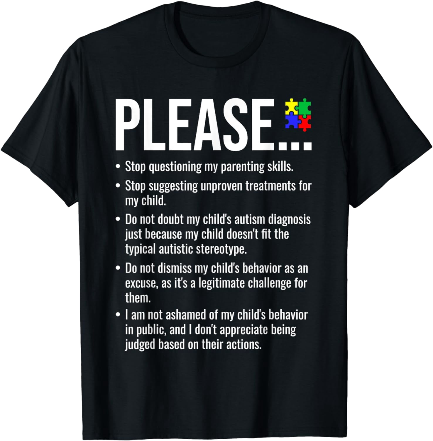 Stop Questioning My Parenting Skills Autistic Mom Dad Autism T-Shirt ...