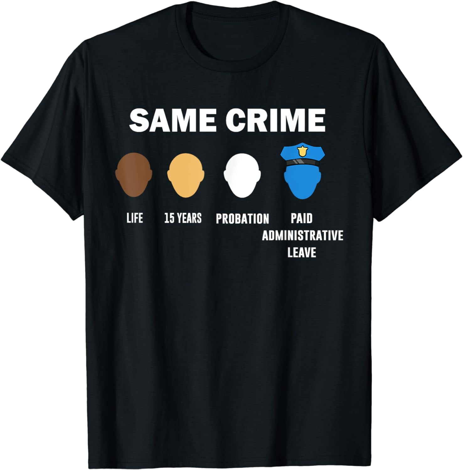 Stop Racism, Same Crime, No Racism, End Racism, Anti Racism T-Shirt ...