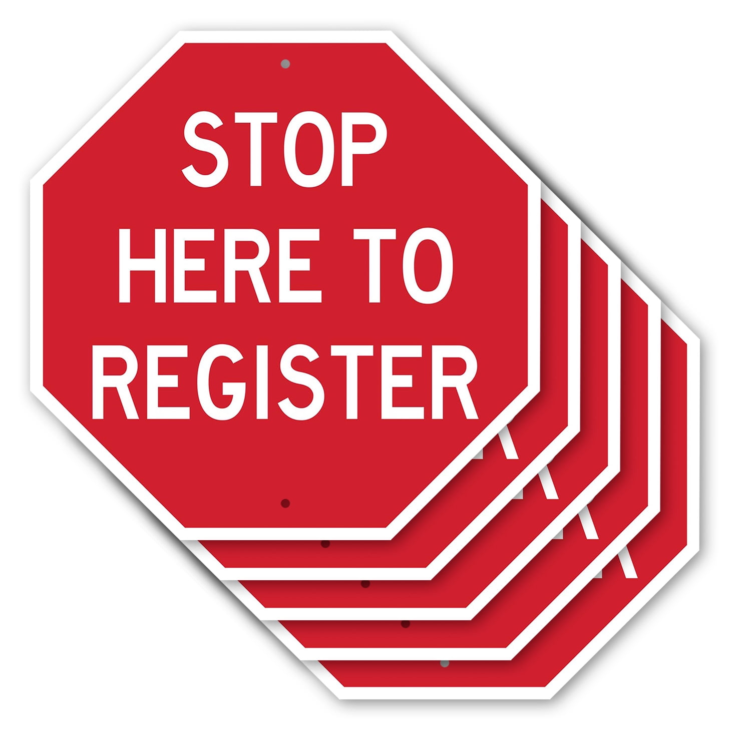 Stop Here to Register (5 Pack) 10 inch X 10 inch Octagon Rust Free ...