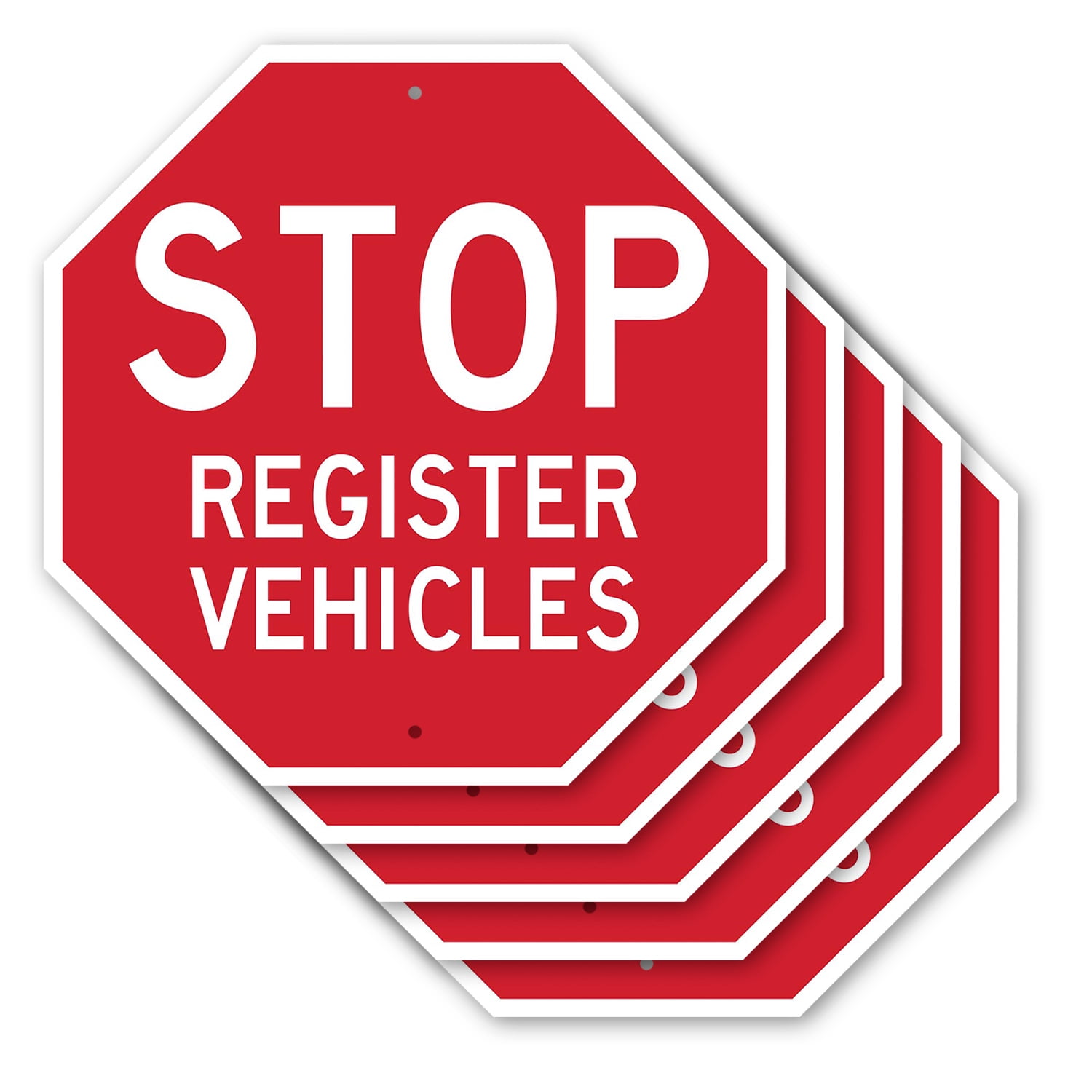 Stop Register Vehicles (5 Pack) 10 inch X 10 inch Octagon Rust Free ...