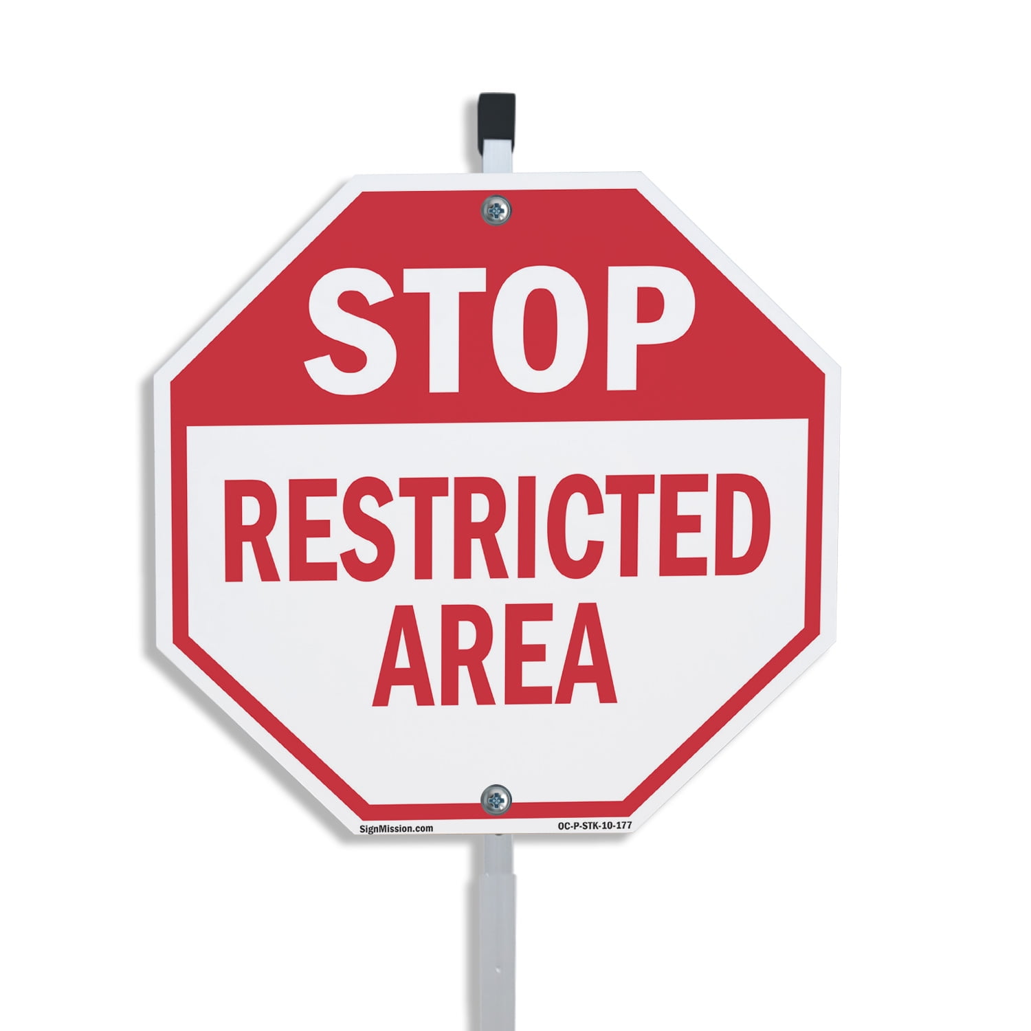 Stop Restricted Area 10 inch X 10 inch Octagon Rust Free Aluminum Metal ...