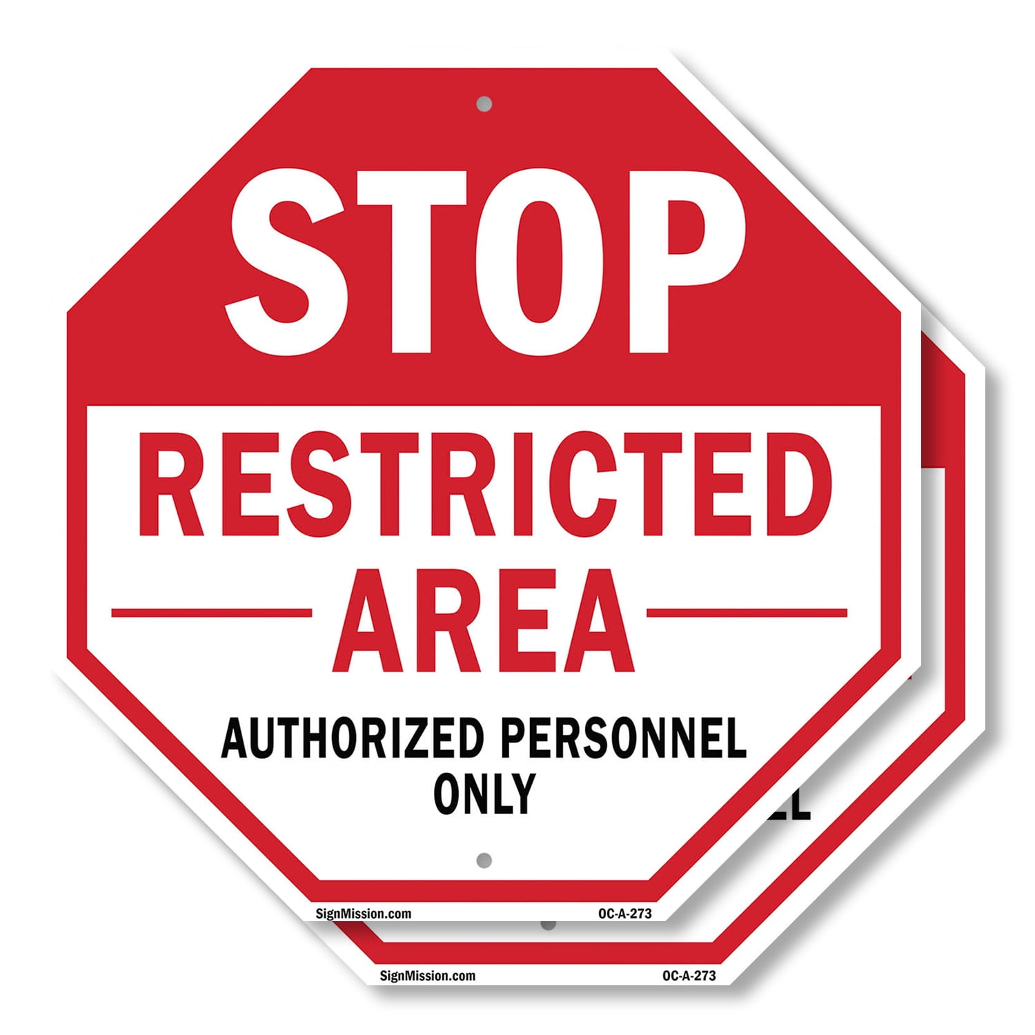 Stop Restricted Area Authorized Personnel Only (2 Pack) 6 inch X 6 inch ...
