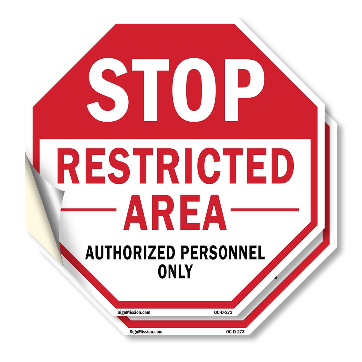 Stop Restricted Area Authorized Personnel Only (2 Pack) 6 inch X 6 inch ...