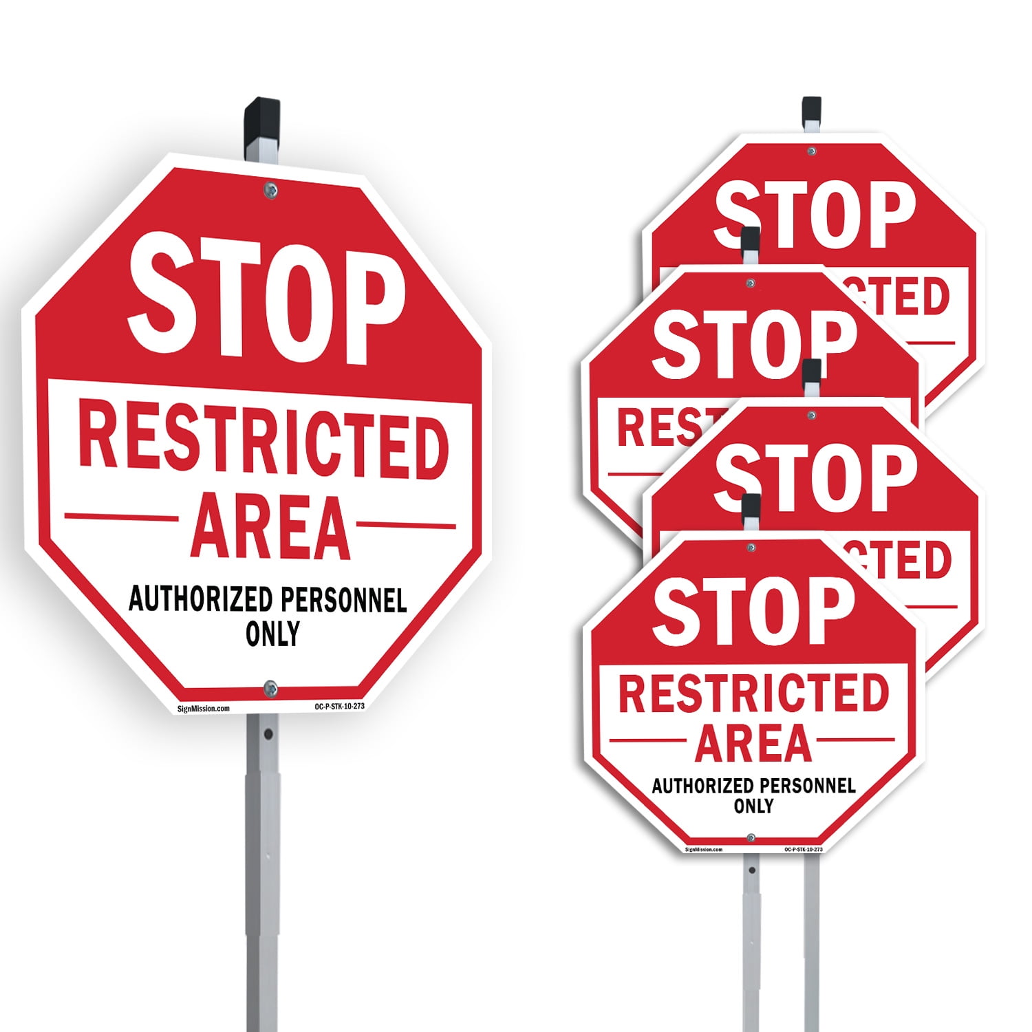 Stop Restricted Area Authorized Personnel Only (5 Pack) 10 inch X 10 ...