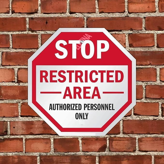 Stop - Restricted Area, Authorized Personnel Only Metal Tin Sign for ...