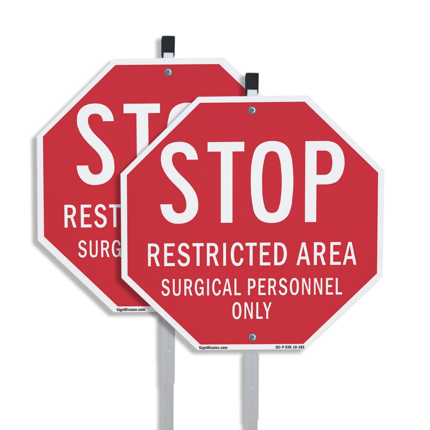 Stop Restricted Area Surgical Personnel Only (2 Pack) 10 inch X 10 inch ...