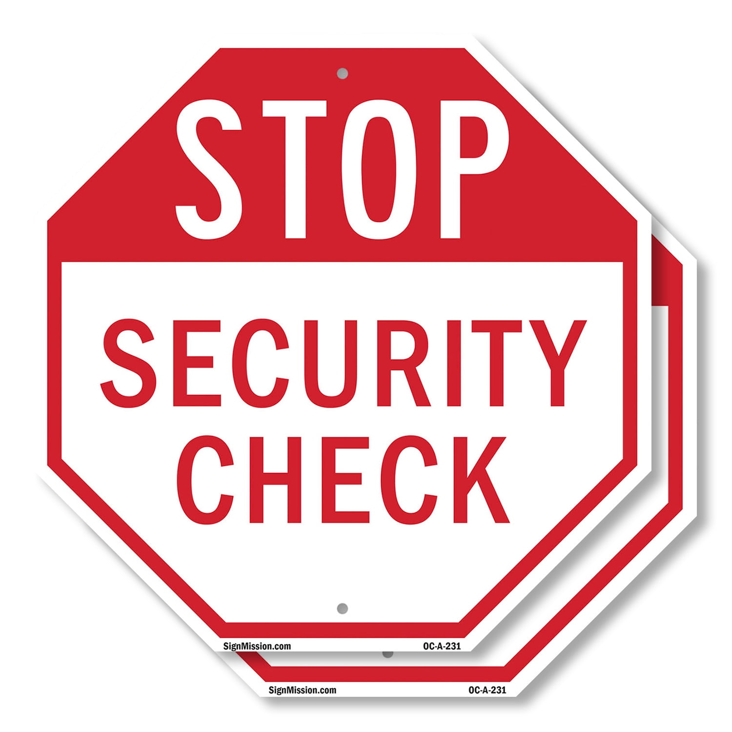 Stop Security Check (2 Pack) 10 inch X 10 inch Octagon Plastic Sign ...
