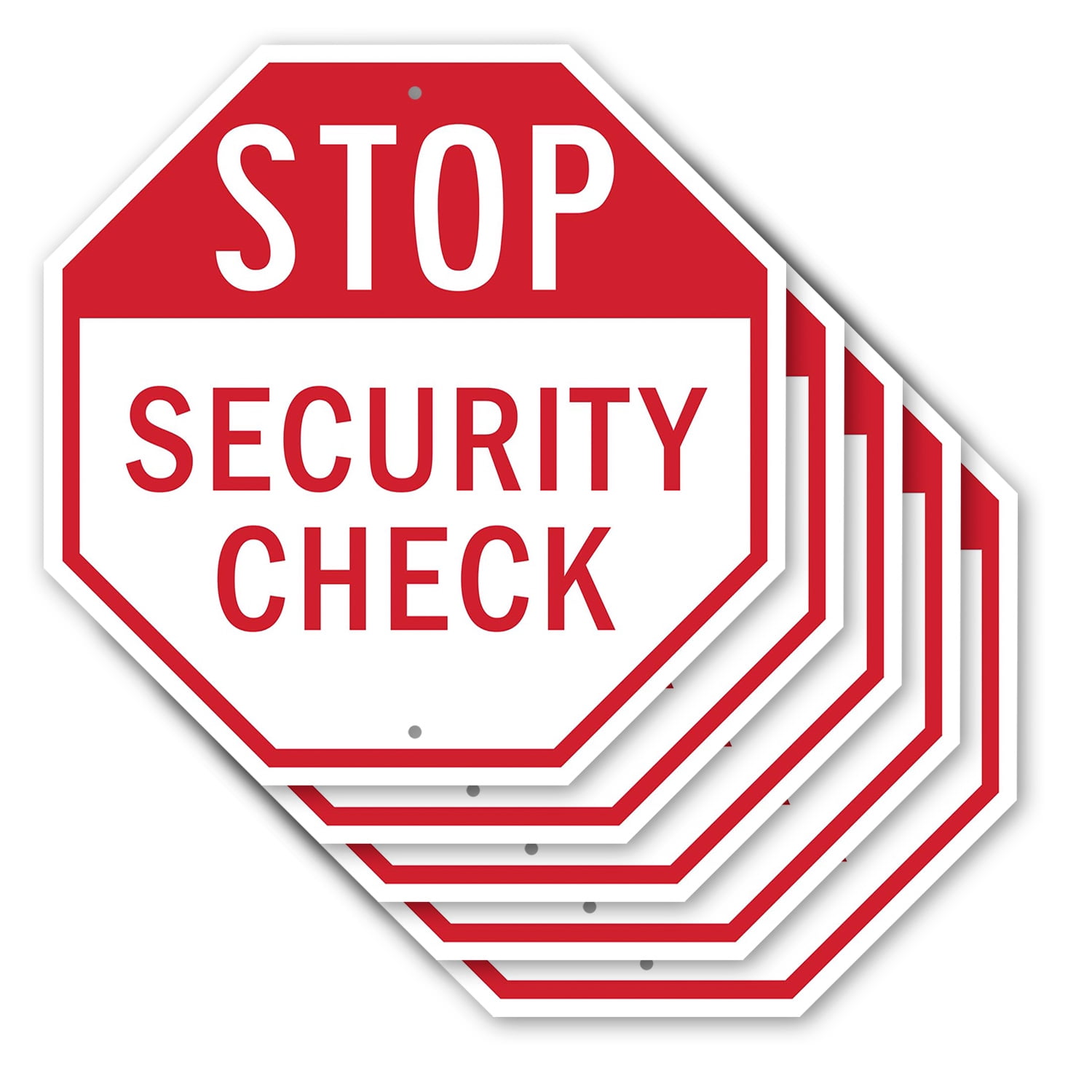 Stop Security Check (5 Pack) 10 inch X 10 inch Octagon Rust Free ...