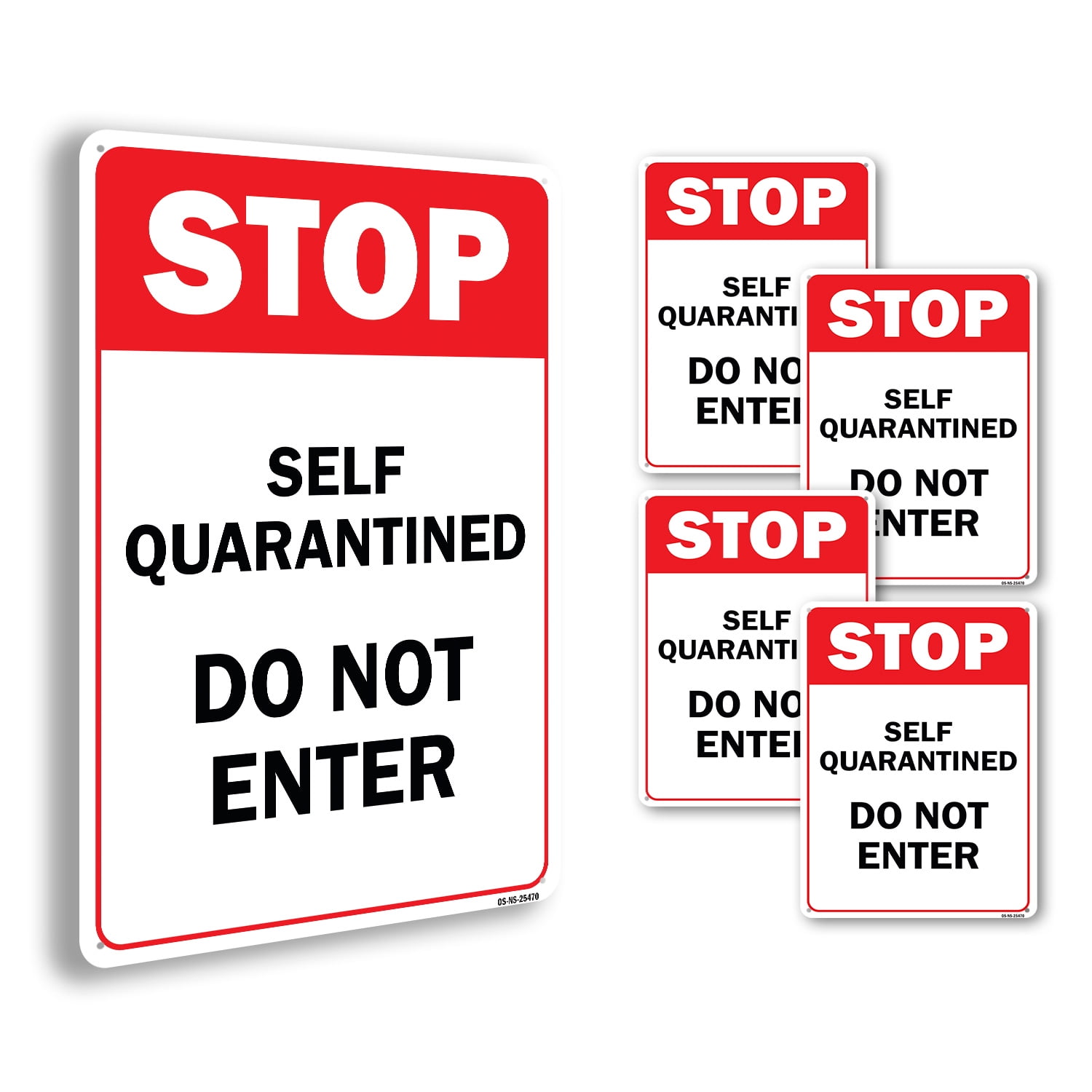 Stop Self Quarantined Do Not Enter Public Safety Rigid Plastic Sign 18 ...