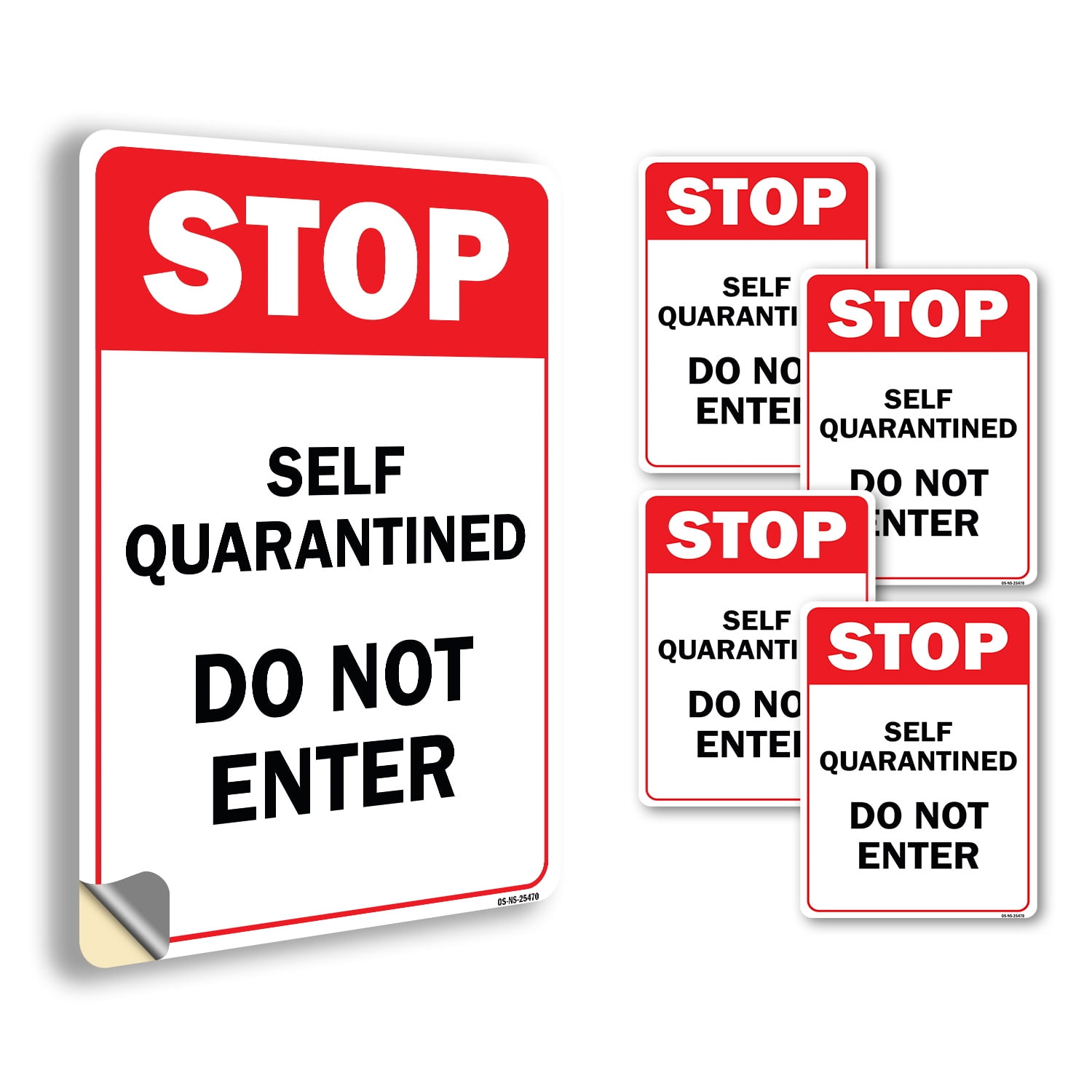 Stop Self Quarantined Do Not Enter Public Safety Vinyl Decal Label 10 ...