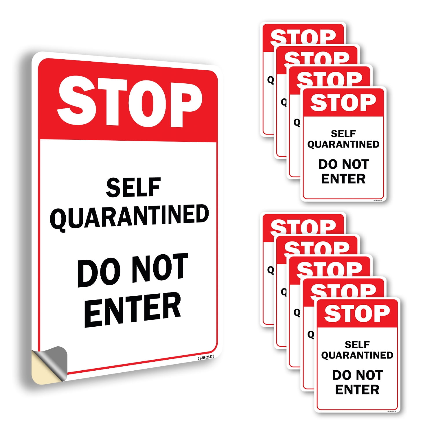 Stop Self Quarantined Do Not Enter Public Safety Vinyl Decal Label 18 ...