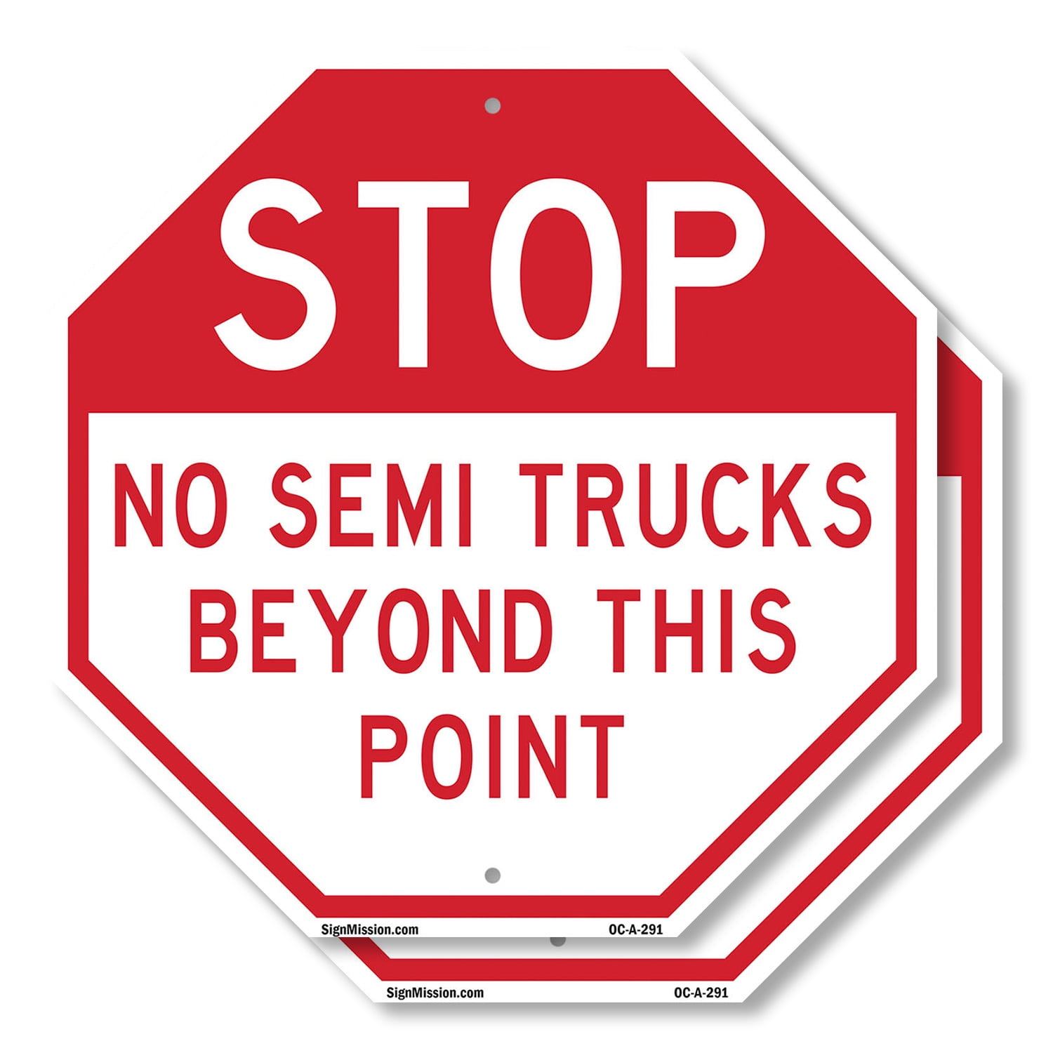 Stop No Semi Trucks Beyond This Point (2 Pack) 18 inch X 18 inch ...