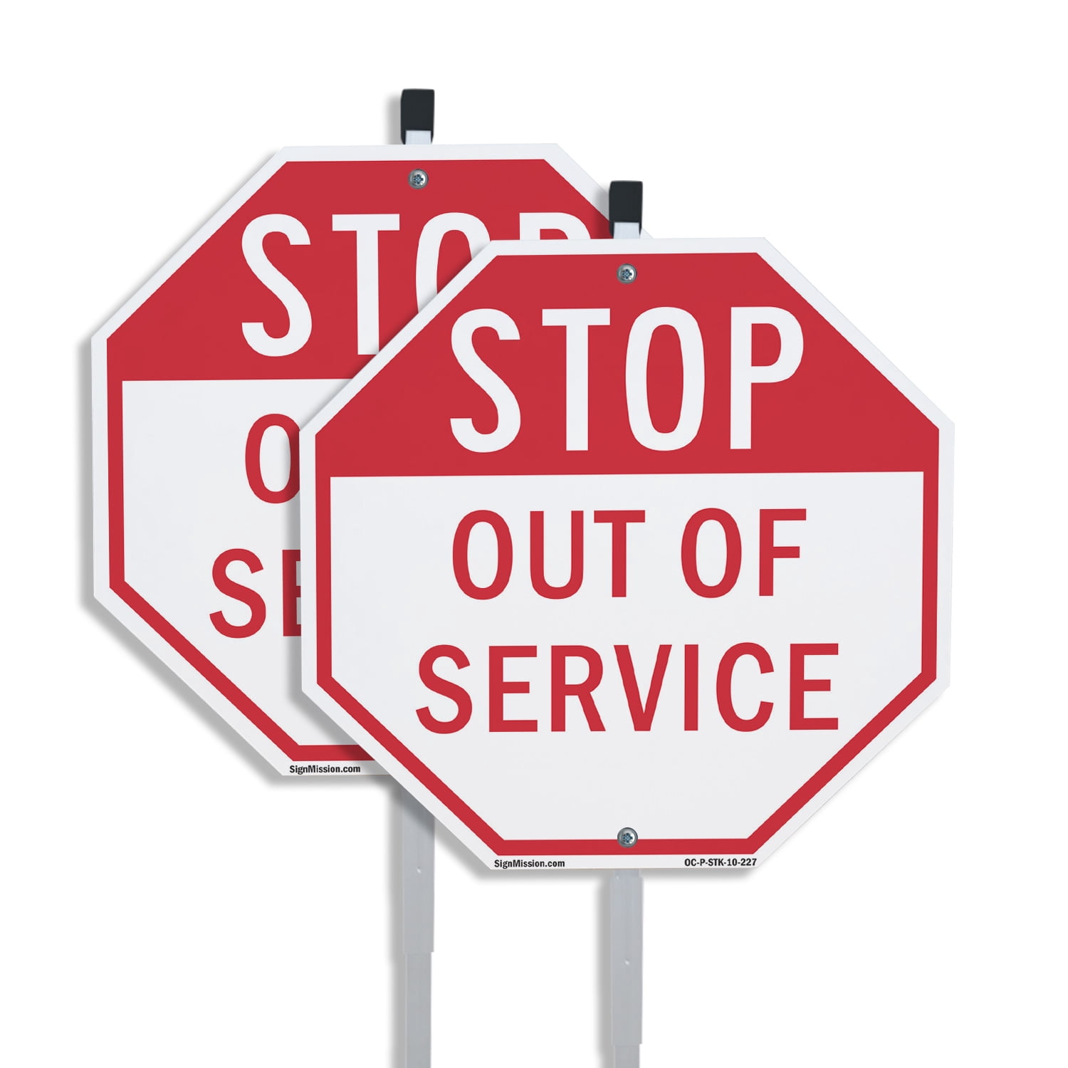 Stop Out of Service (2 Pack) 10 inch X 10 inch Octagon Plastic Signs ...