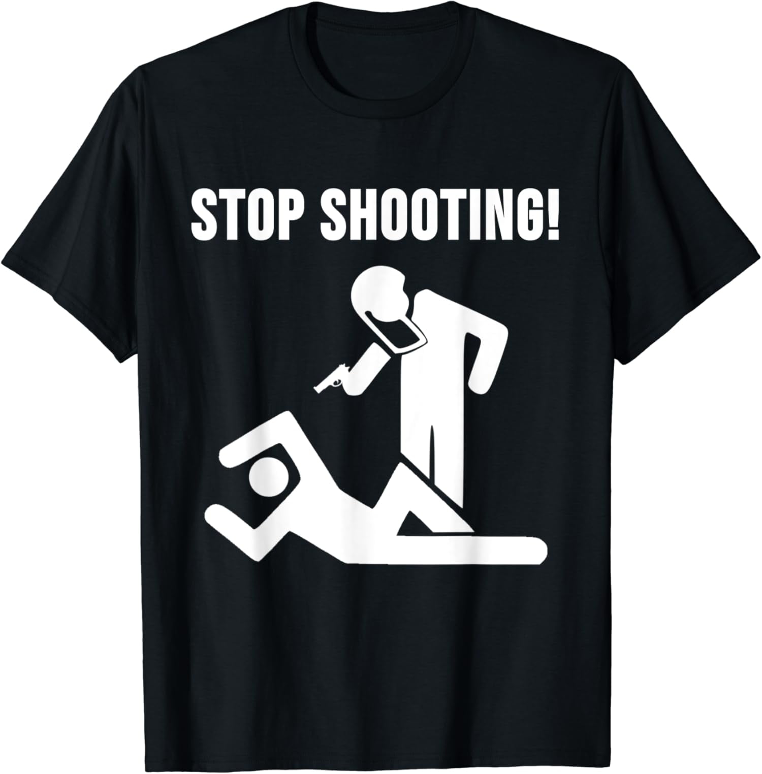 Stop Shooting - Gun Police Weapon Crosshair T-Shirt - Walmart.com
