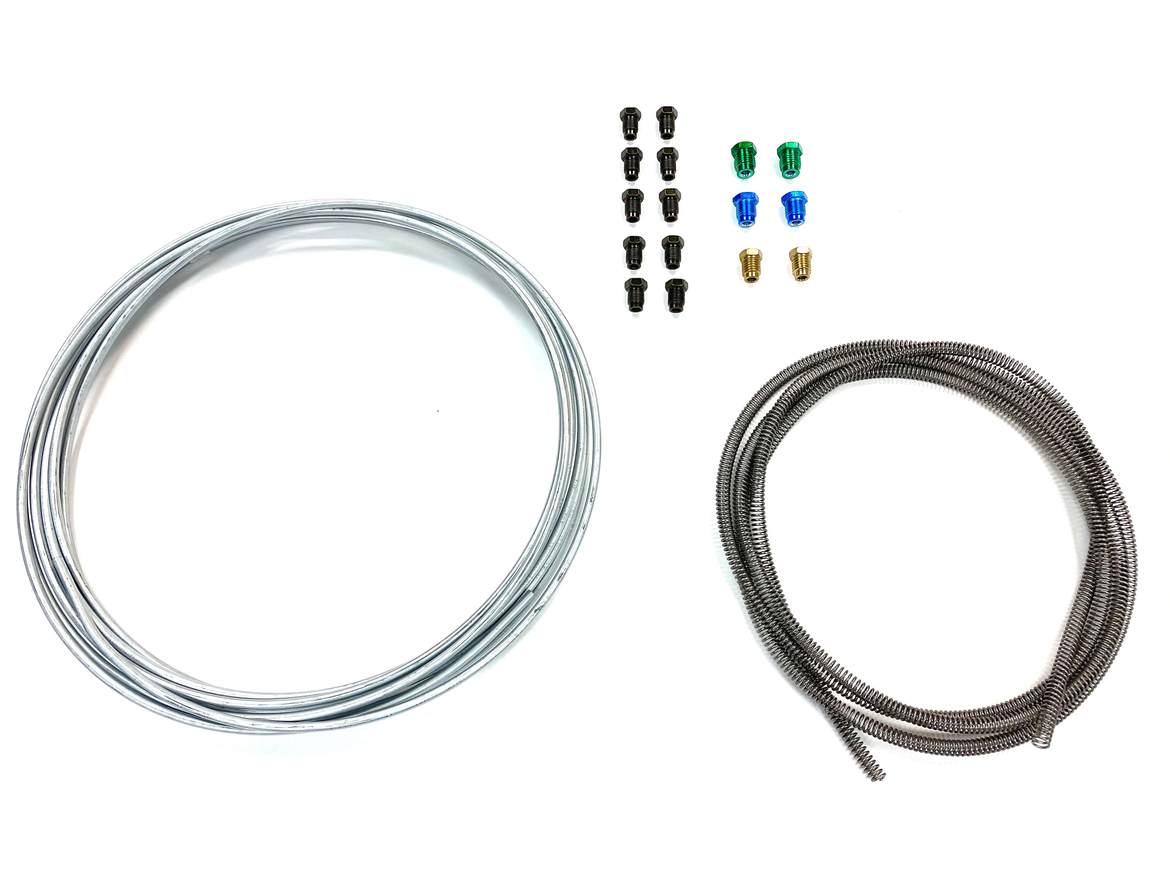 The Stop Shop 25 Feet of Zinc Plated 3/16 Inch Brake Line Tubing with 8 ...