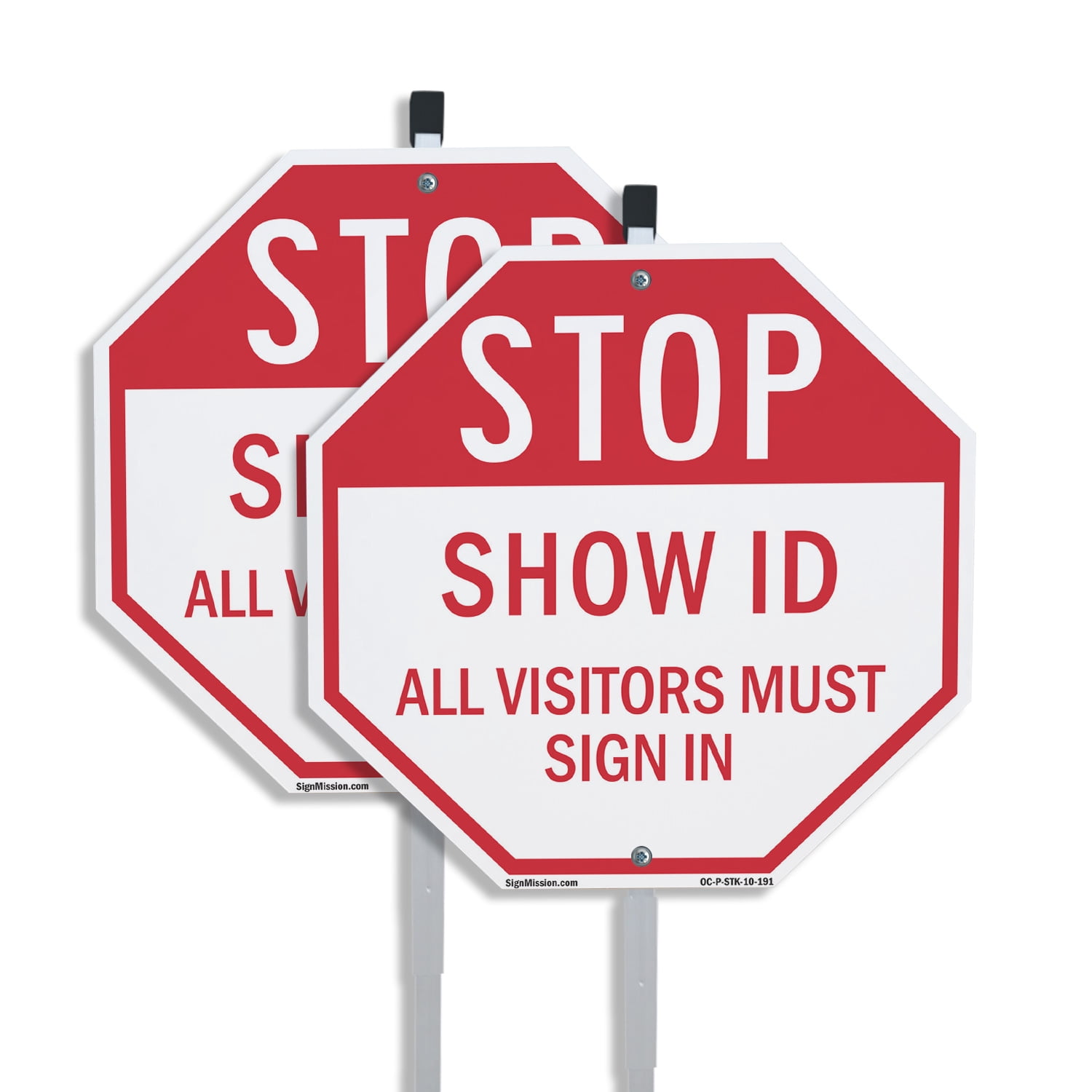 Stop Show Id All Visitors Must Sign In (2 Pack) 10 inch X 10 inch ...