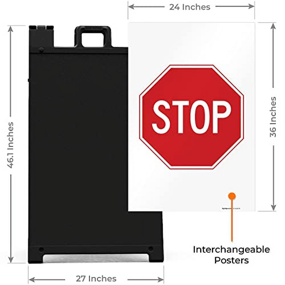 Stop Sidewalk Sign Kit, 24x36 Inches, With A Frame Stand, Made in USA ...
