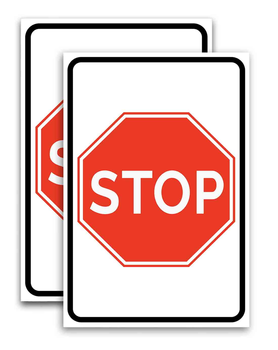 Stop Sign (24" X 36") Vinyl Decal Only (Pack of 2) |Sign|Sticker|Poster ...