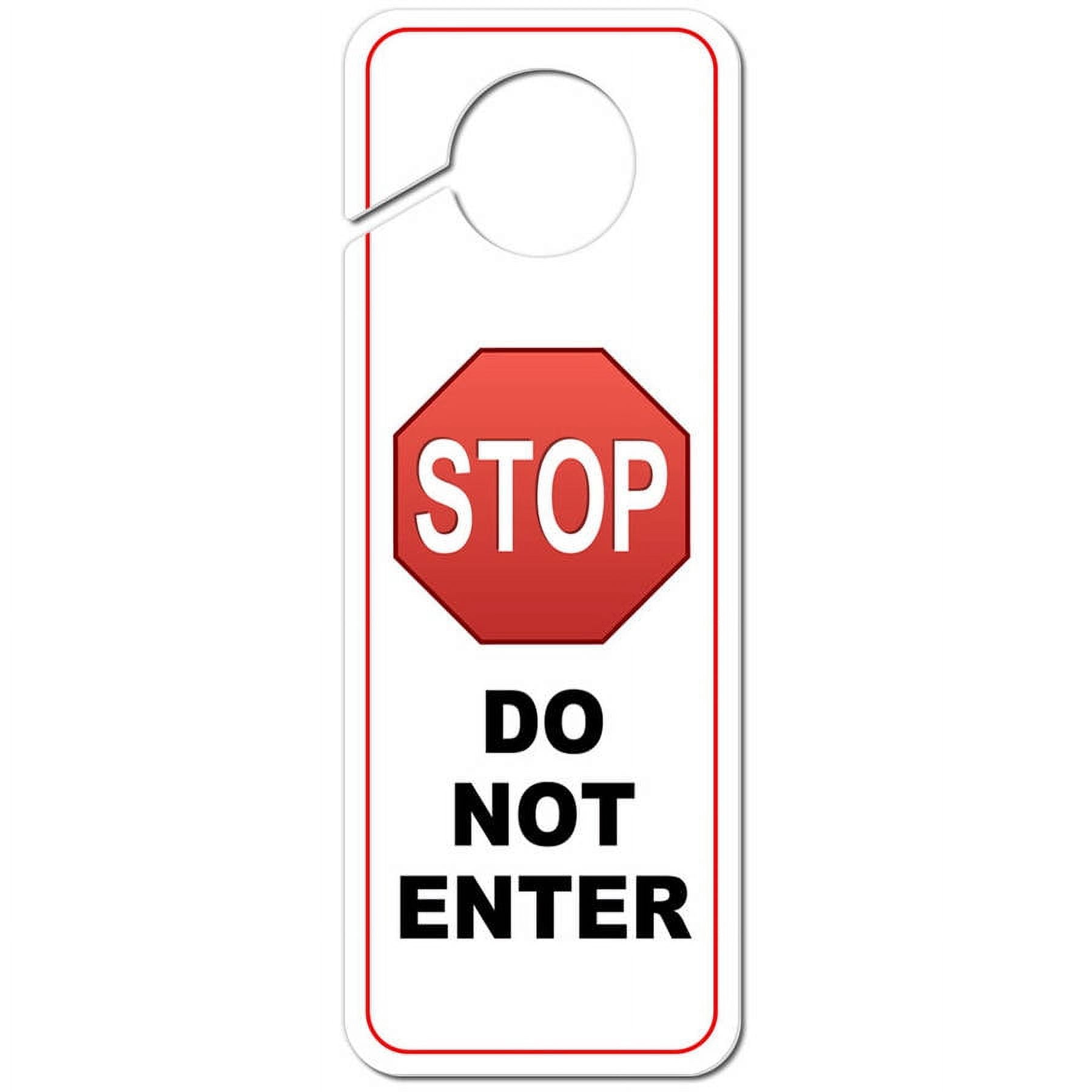 Stop Sign Do Not Enter Plastic Door Knob Hanger Sign - Walmart.com