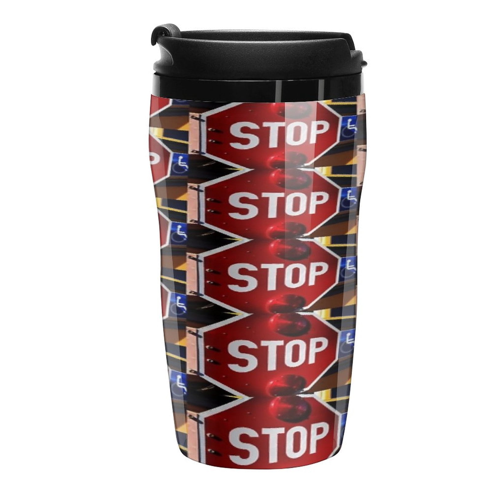 Stop Sign Double Walled Coffee Cup Plastic Water Bottle Tumblers Leak ...