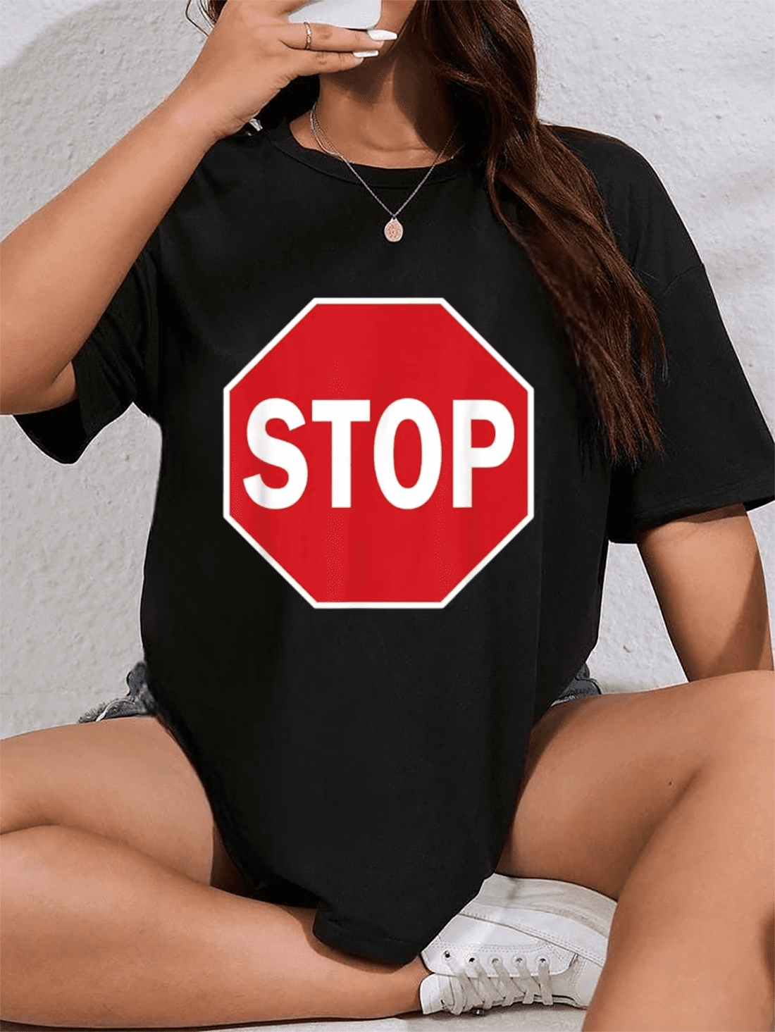 Stop Sign Funny Street Sign Traffic Road Safety Graphic up to Size 5XL ...