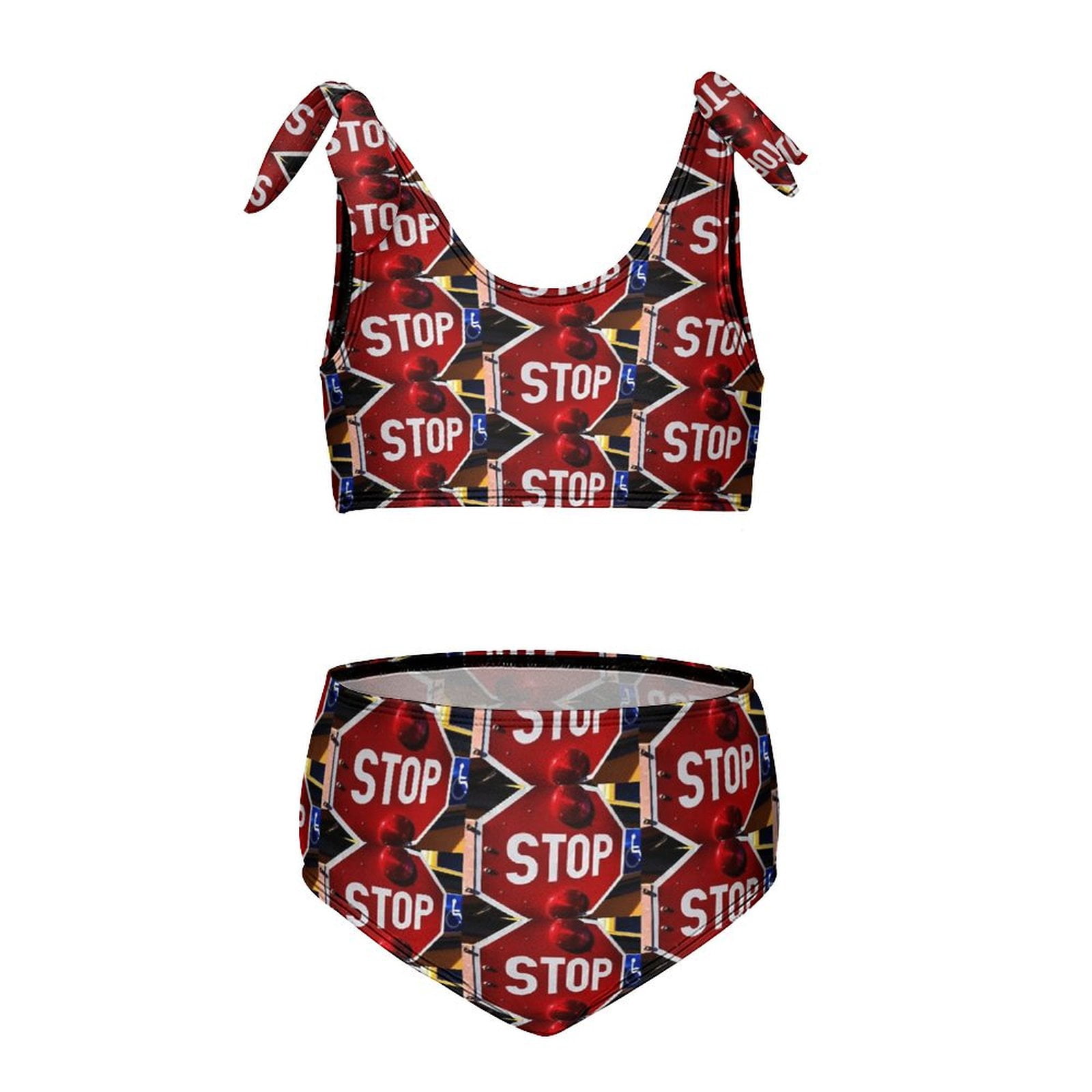 Stop Sign Girl's 2 Piece Bikini Set Beach Sport Swimsuit Swimwear 6-7Y ...