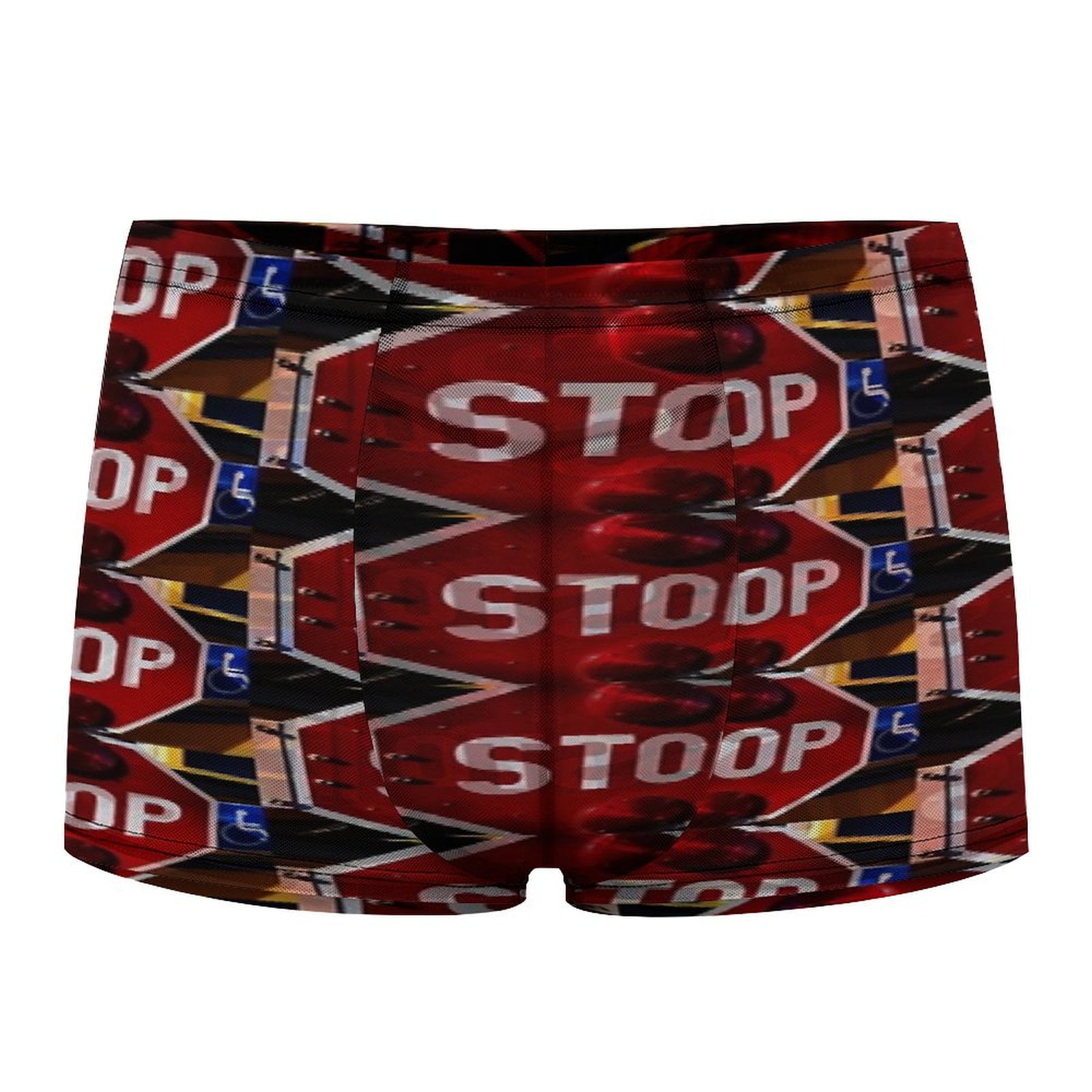 Stop Sign Men's Mesh Boxer Briefs Cooling Breathable Sports Underwear ...