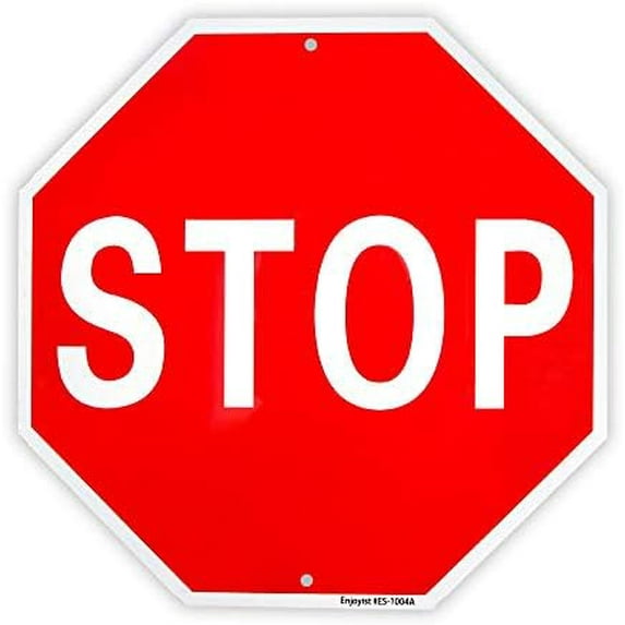 Stop Sign Street Slow Warning Sign 12"x 12" 40 Mil Rust Free Aluminum ...