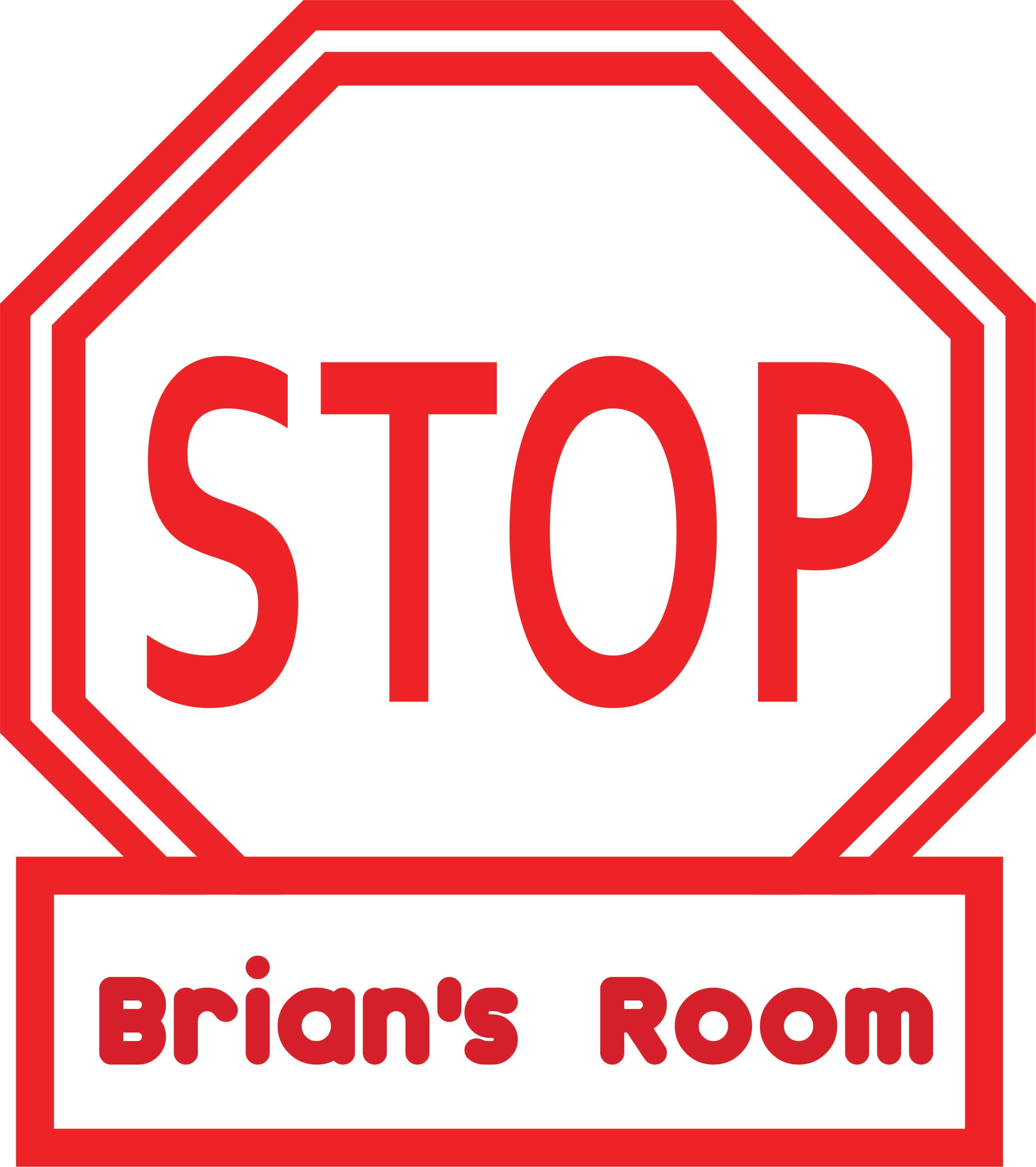 Stop Sign Warning Signage Customized Wall Decal - Custom Vinyl Wall Art ...