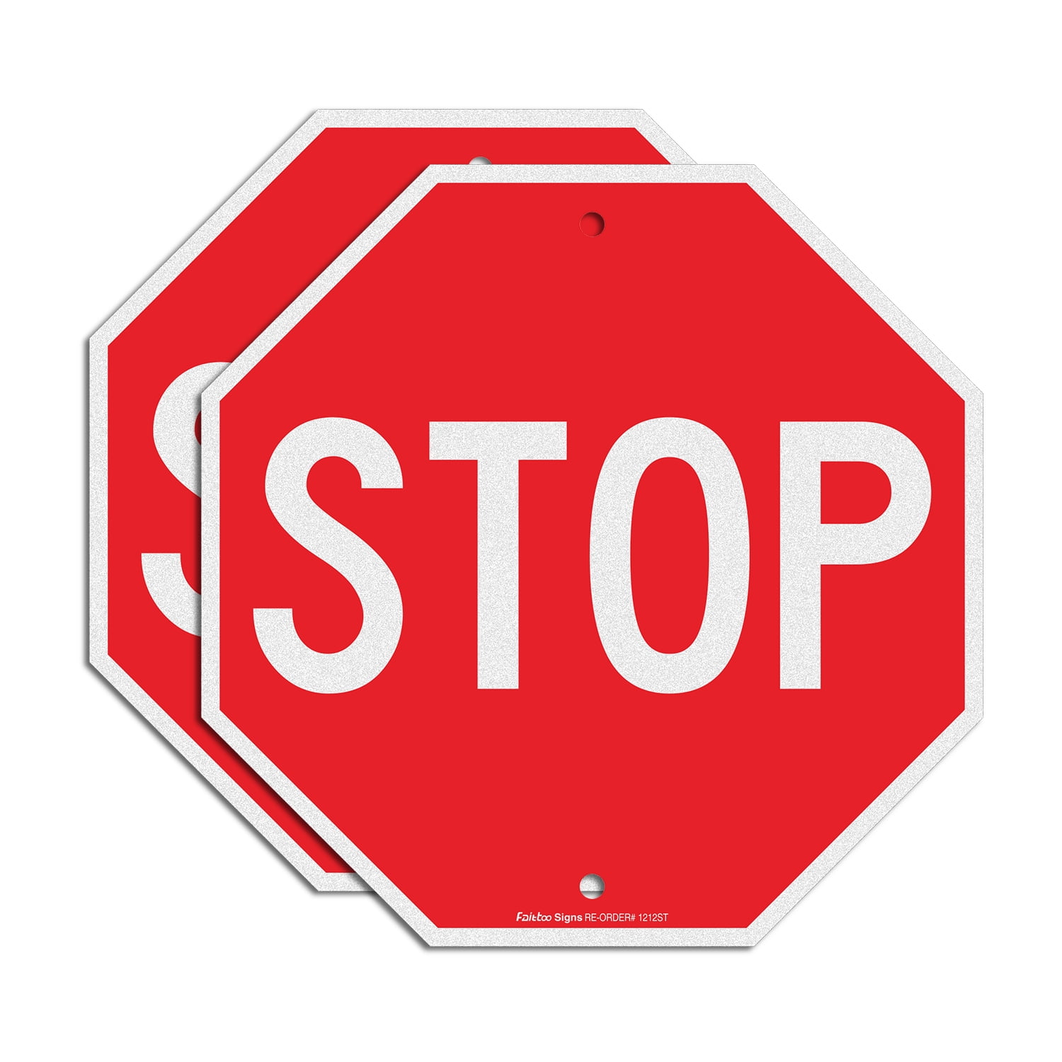 Stop Signs, (2 Pack) 18 x 18 Inches Octagon Engineer Grade Reflective ...