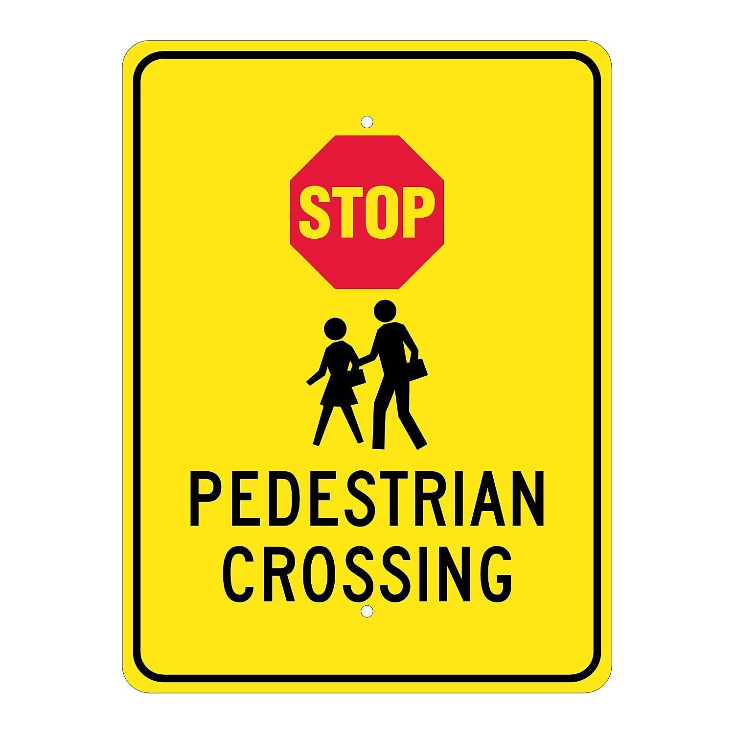 Stop Signs; Stop (Graphic) Pedistrian Crossing, 24X18, .080 Egp Ref ...
