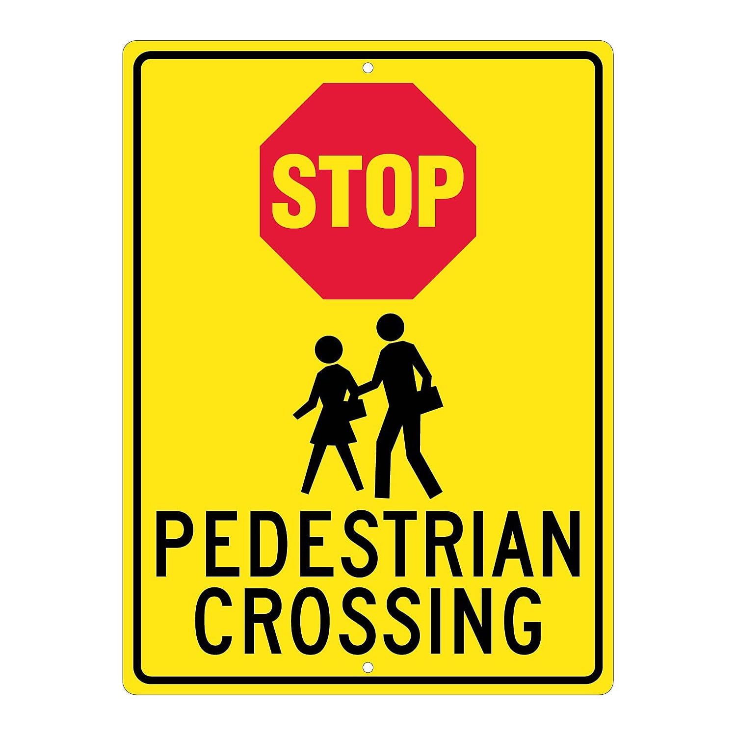Stop Signs; Stop (Graphic) Pedistrian Crossing, 24X18, .080 Hip Ref ...