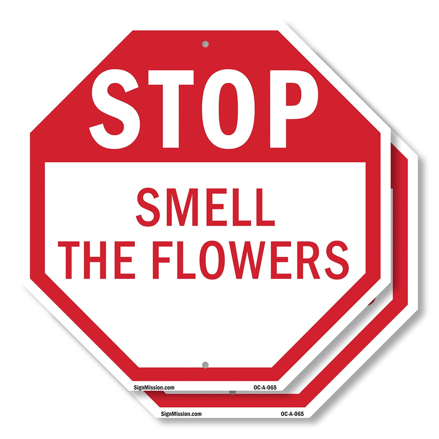 Stop Smell the Flowers (2 Pack) 10 inch X 10 inch Octagon Rust Free ...