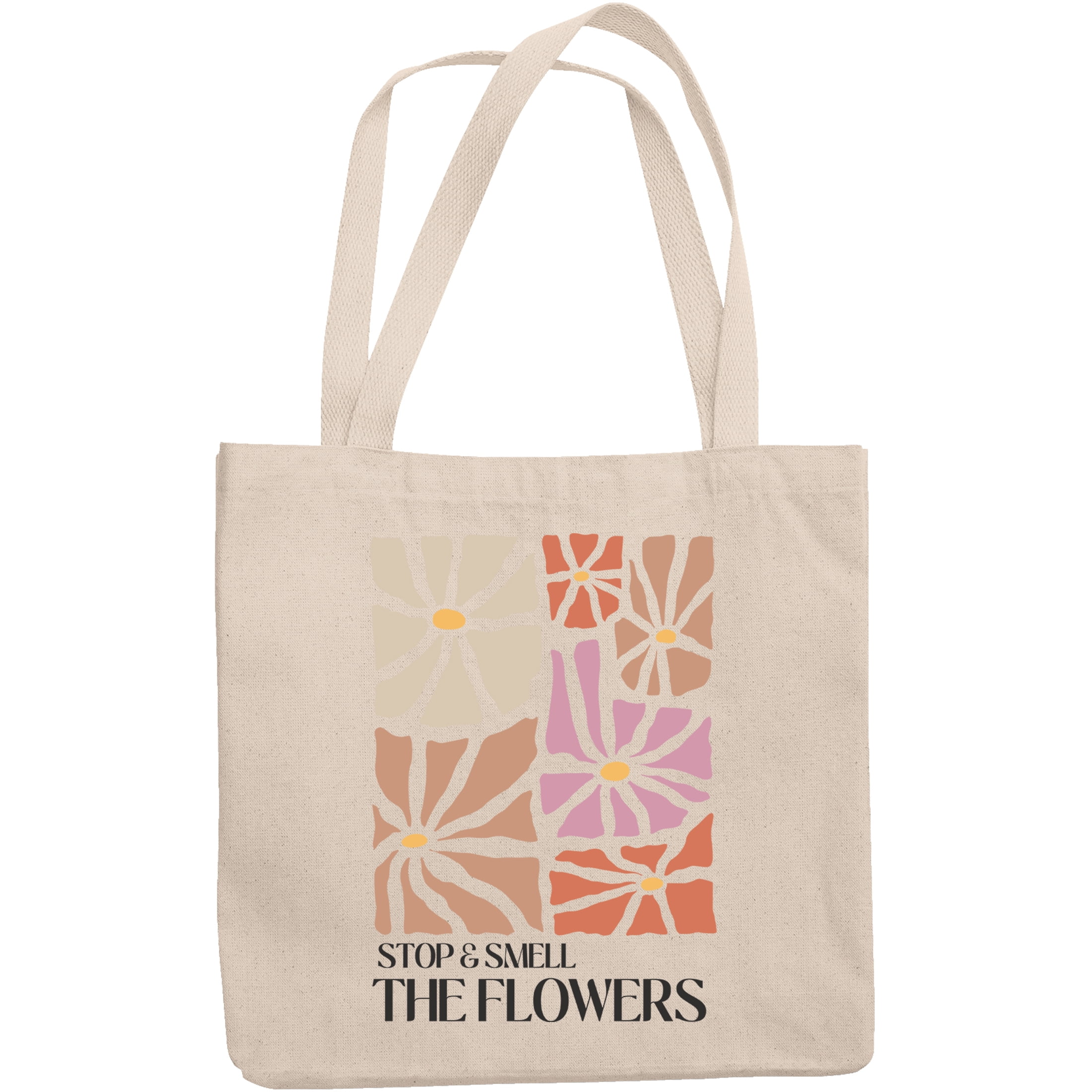 Stop & Smell the Flowers with Floral Boho Art Merch Gift, 12oz Canvas ...