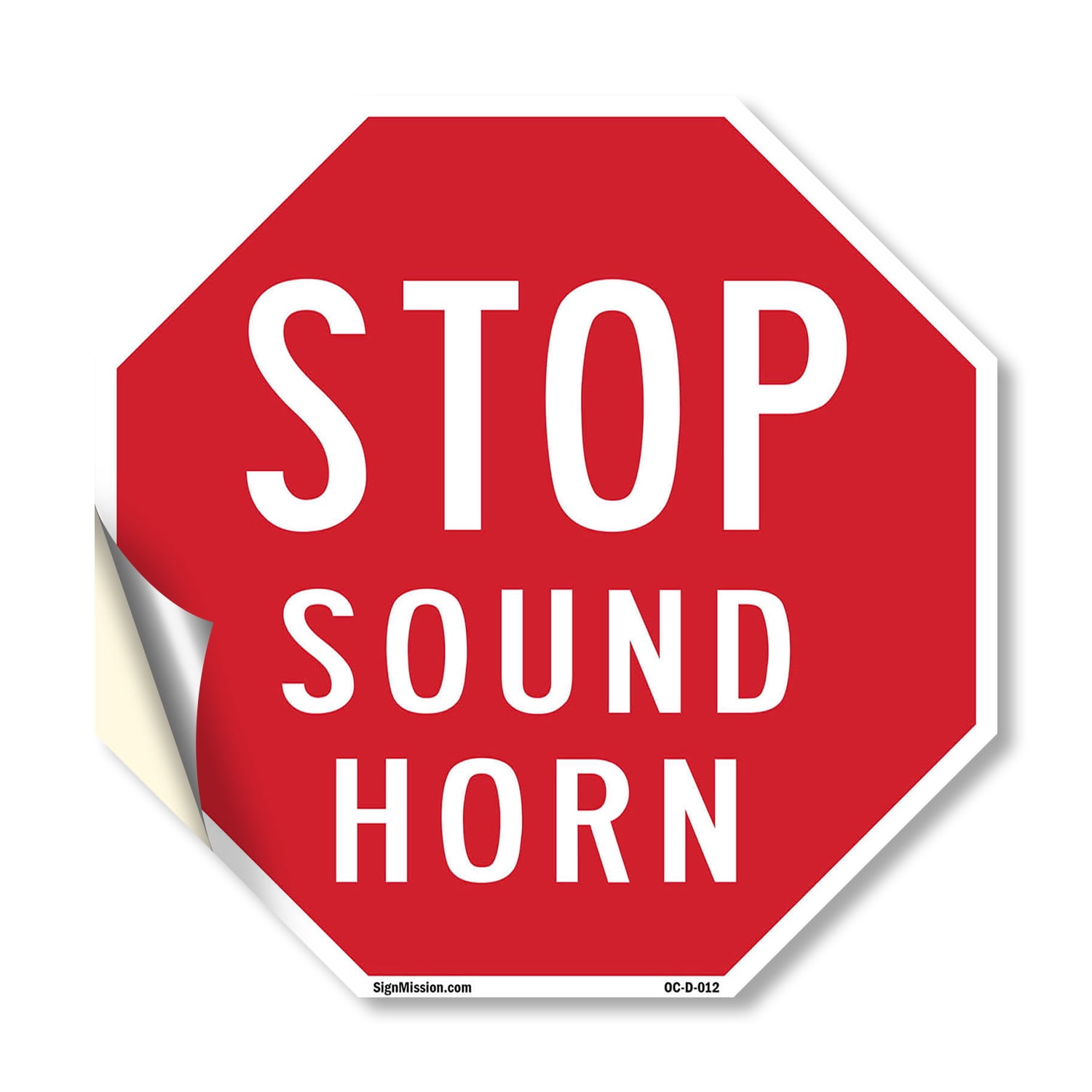 Stop Sound Horn 18 inch X 18 inch Octagon Vinyl Label Decal Sticker ...