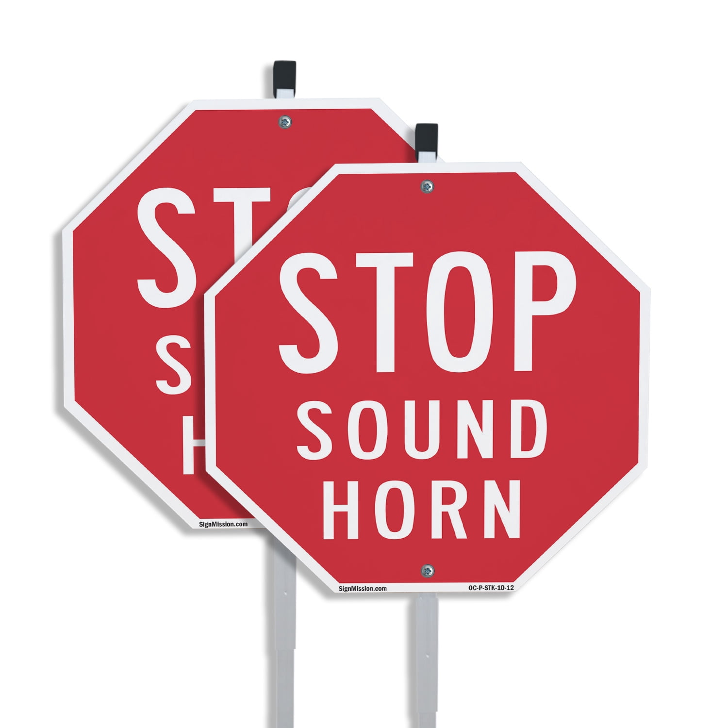 Stop Sound Horn (2 Pack) 10 inch X 10 inch Octagon Plastic Signs with ...