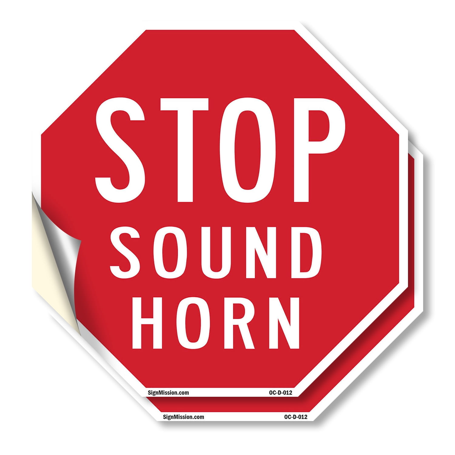 Stop Sound Horn (2 Pack) 18 inch X 18 inch Octagon Vinyl Label Decal ...