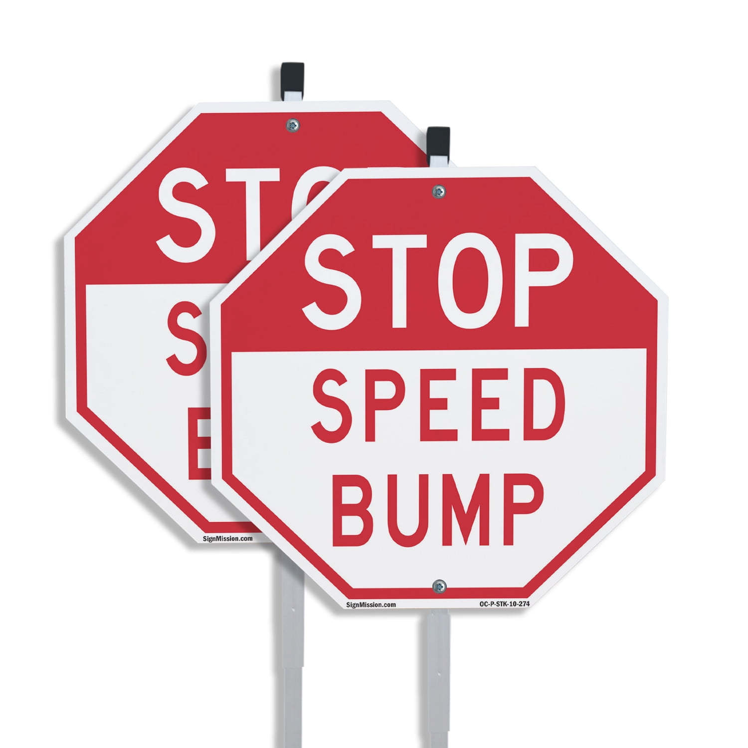 Stop Speed Bump (2 Pack) 10 inch X 10 inch Octagon Rust Free Aluminum ...