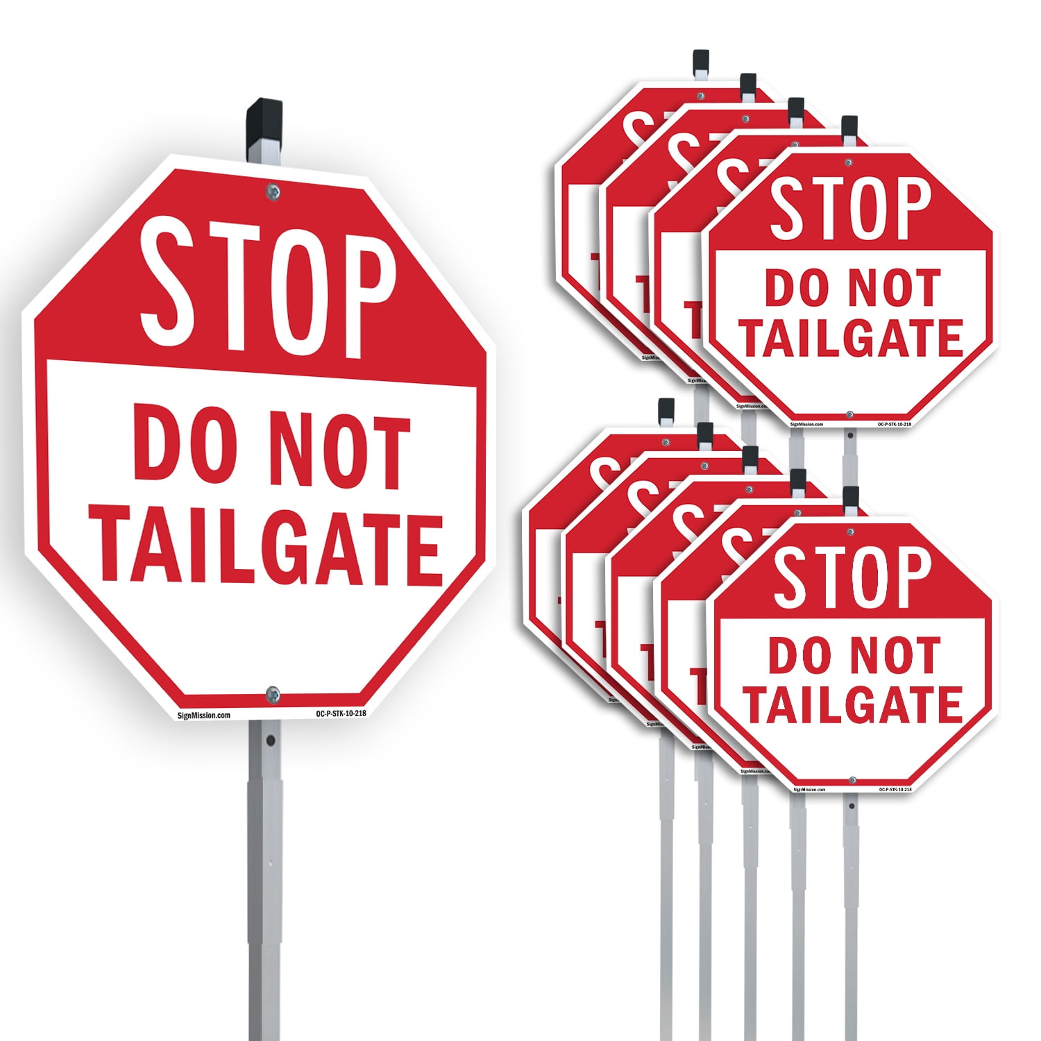 Stop Do Not Tailgate (10 Pack) 10 inch X 10 inch Octagon Aluminum Metal ...