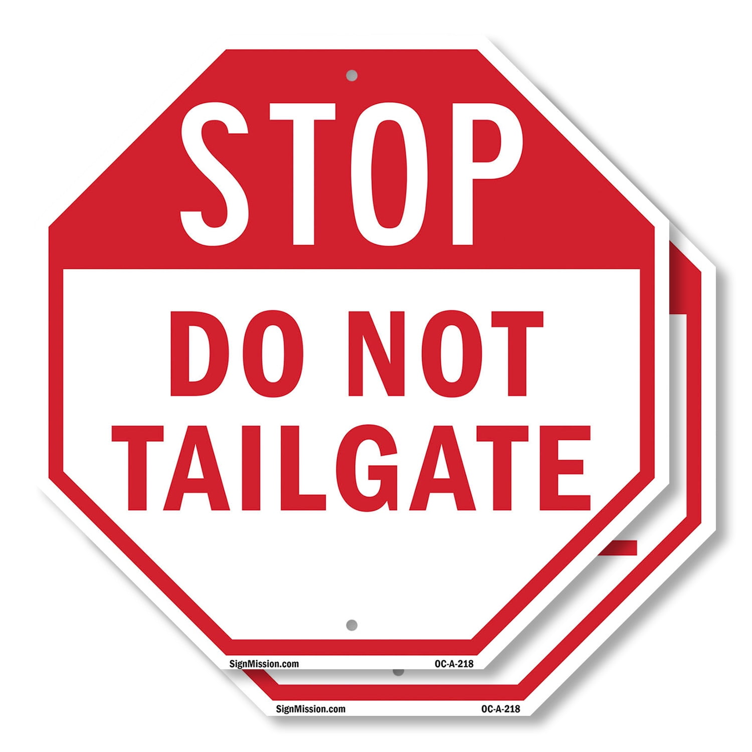 Stop Do Not Tailgate (2 Pack) 10 inch X 10 inch Octagon Plastic Sign ...