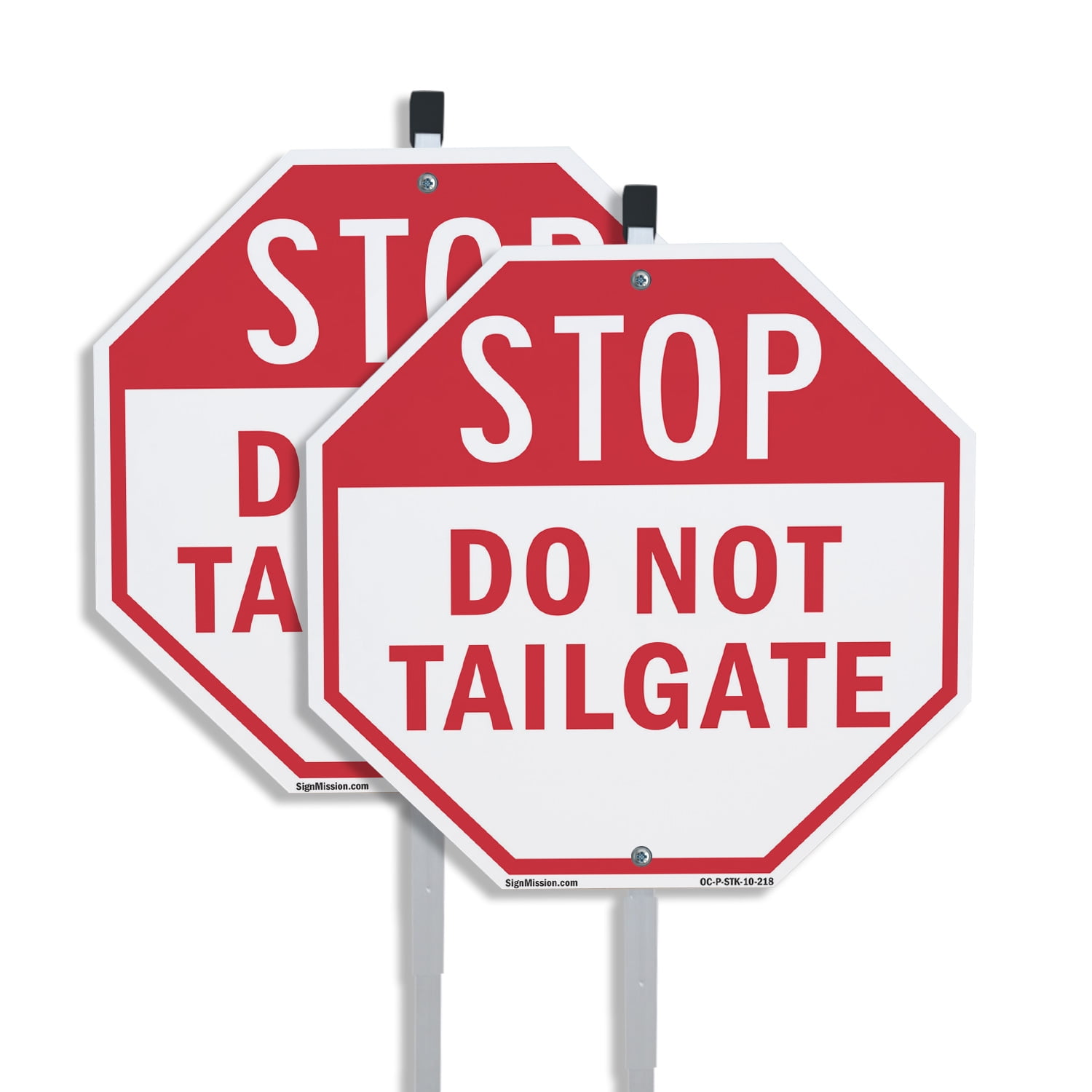 Stop Do Not Tailgate (2 Pack) 10 inch X 10 inch Octagon Plastic Signs ...