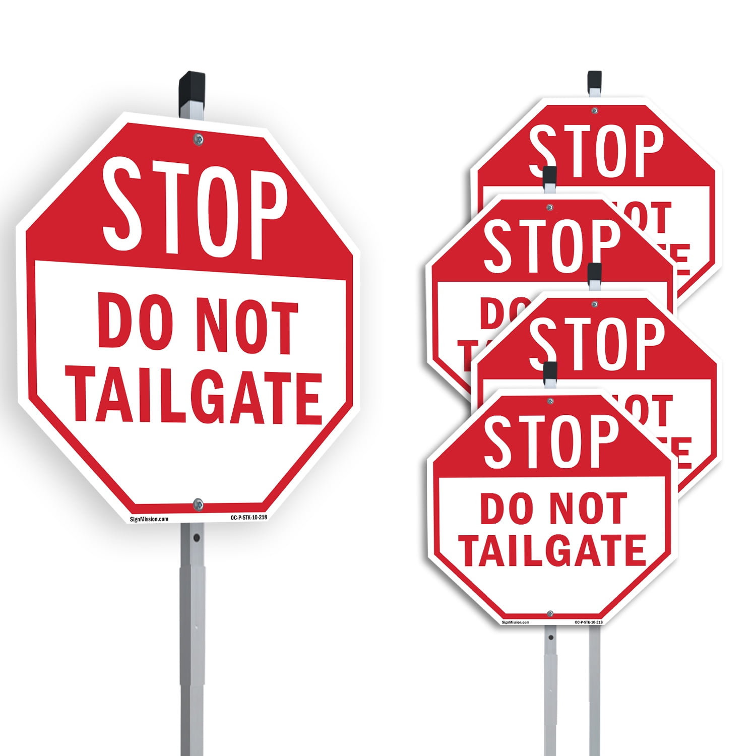 Stop Do Not Tailgate (5 Pack) 10 inch X 10 inch Octagon Rust Free ...