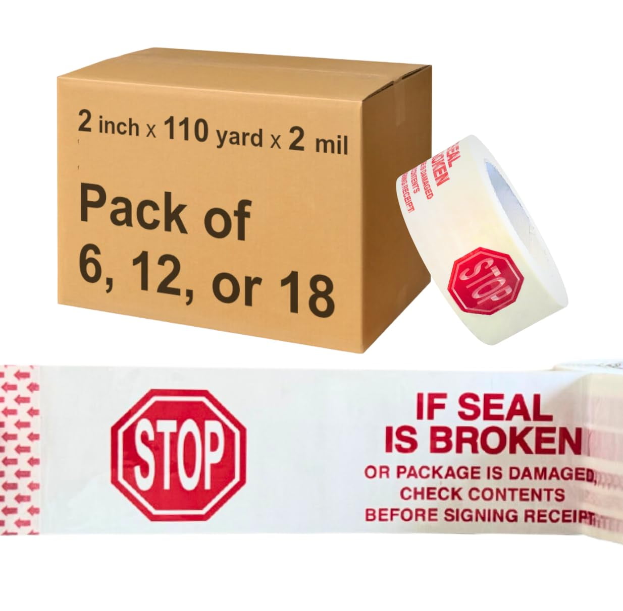 Stop Tape - IF Seal is Broken Check Contents Security Tape | 2 inch ...